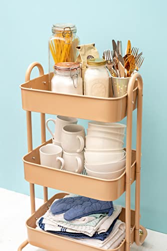 Storage- We R Memory Keepers- 3 Tier Cart- Tan/Oat