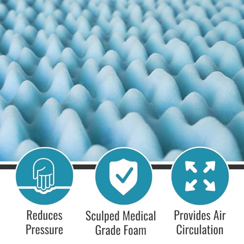 DMI Foam Mattress Topper, Egg Crate Foam Pad, Mattress Pad and Bed Topper for Support, Air Circulation, Pressure Relief and Weight Distribution, Twin Size Mattress, 33 x 72 x 3
