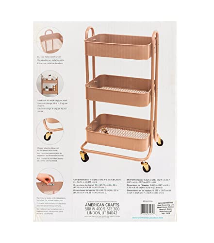 Storage- We R Memory Keepers- 3 Tier Cart- Tan/Oat