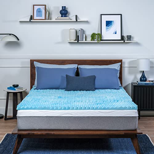 Sure2Sleep Twin Size, 2-Inch, 5-Zone Gel Swirl Memory Foam Mattress Topper Made in USA.