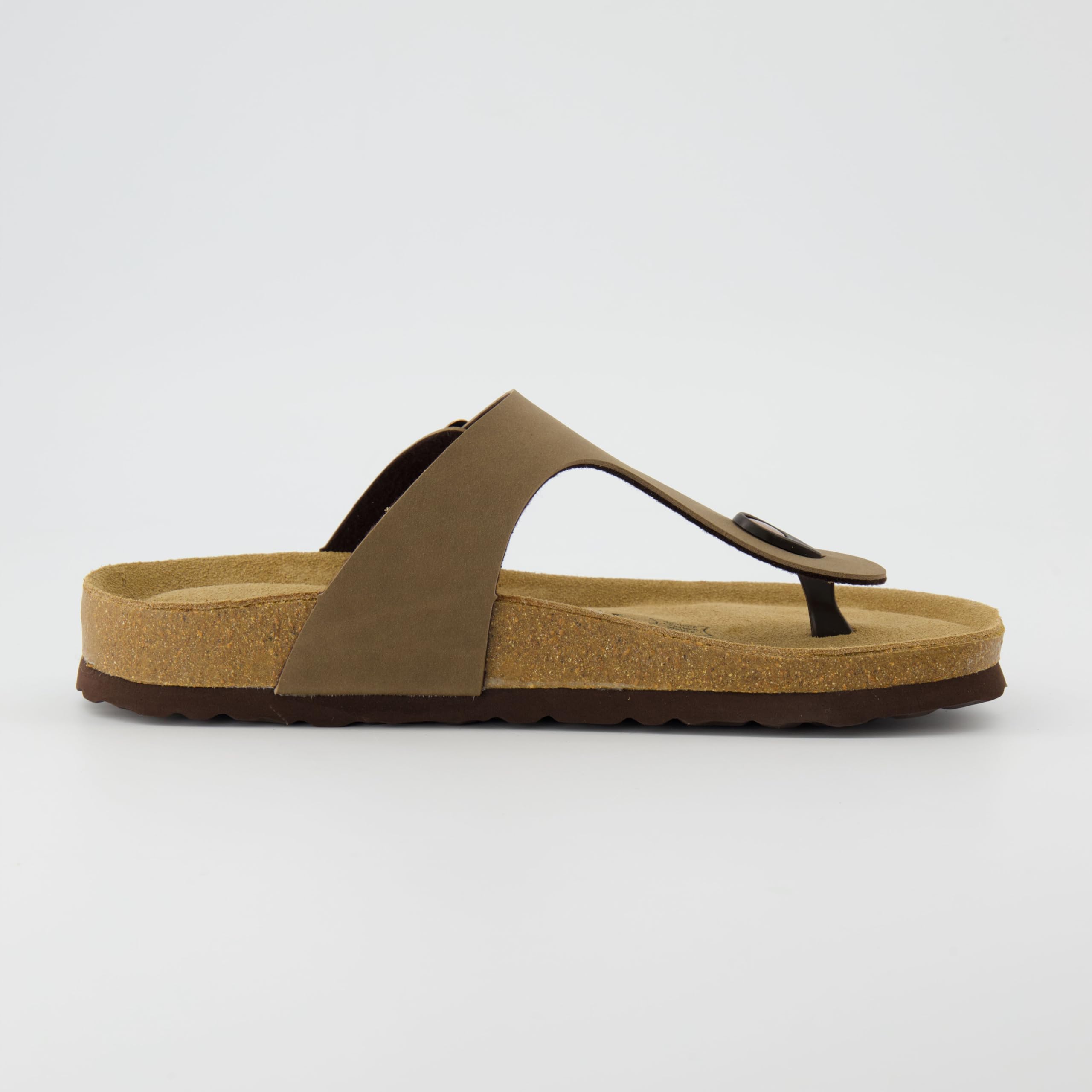 CUSHIONAIRE Women's Leah Cork Footbed Sandal With +Comfort, Brown 9