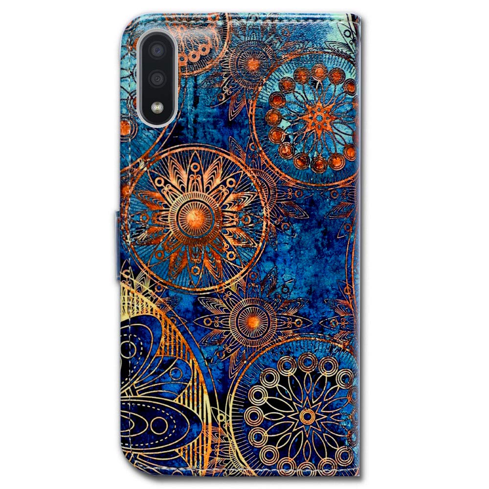 Bcov Case for Galaxy A01, Gorgeous Colours Circle Mandala Leather Flip Case Wallet Cover with Card Slot Holder Kickstand for Samsung Galaxy A01