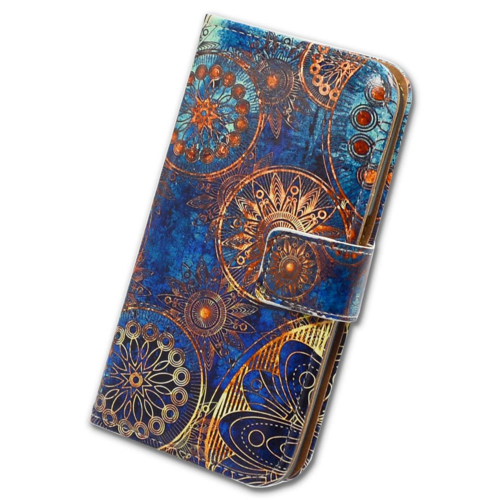 Bcov Case for Galaxy A01, Gorgeous Colours Circle Mandala Leather Flip Case Wallet Cover with Card Slot Holder Kickstand for Samsung Galaxy A01