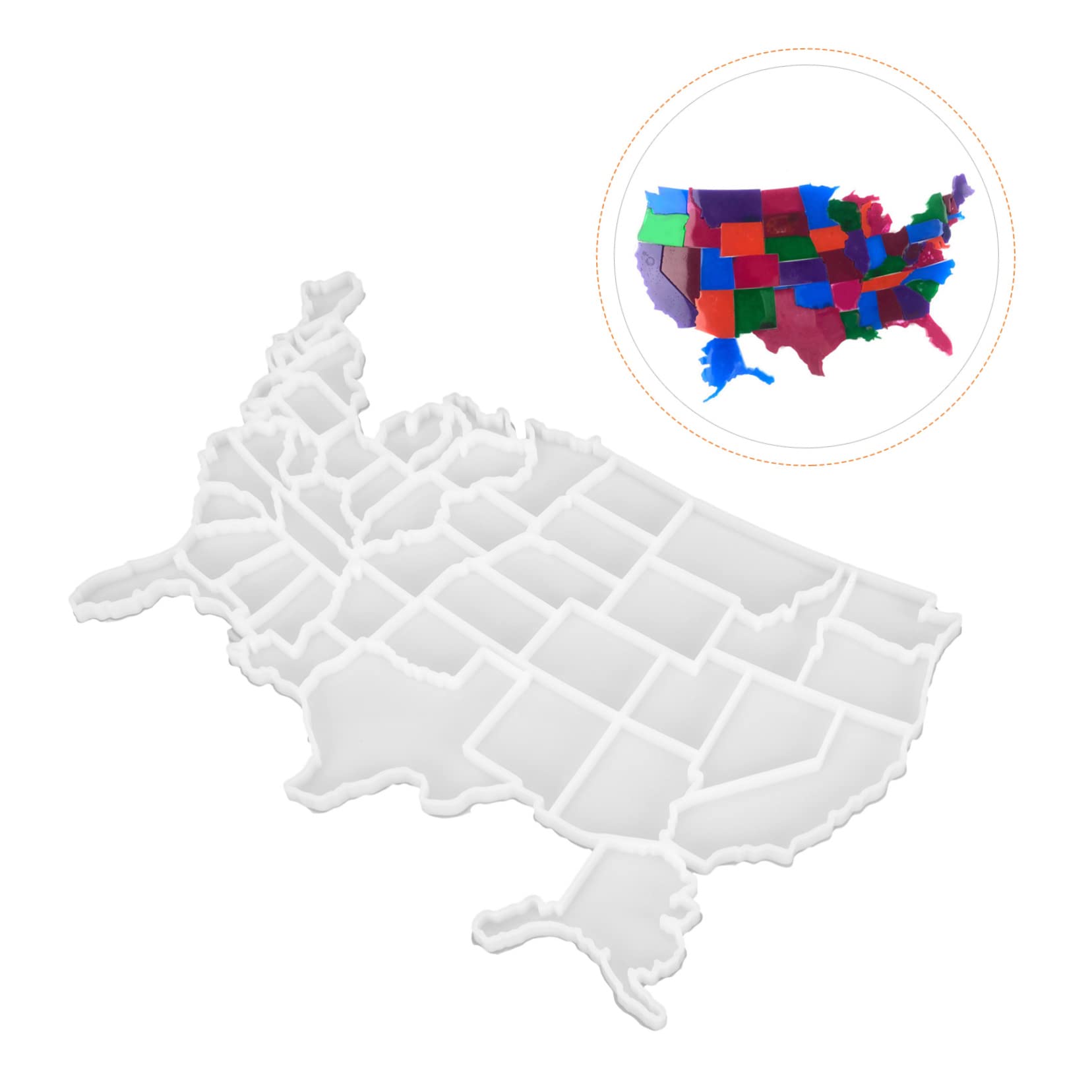 Abaodam United States Of America Silicone Mold US Map Ice Tray Popsicle Tray USA DIY Baking Mold for Christmas Independence Day Election Day