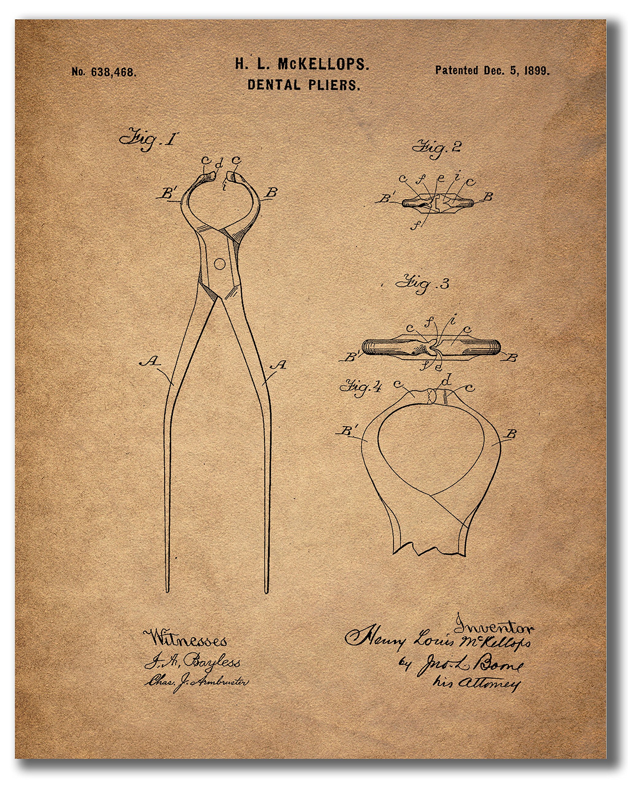 Dentist Patent Wall Art Prints - Set of 6 Vintage Replica Photos