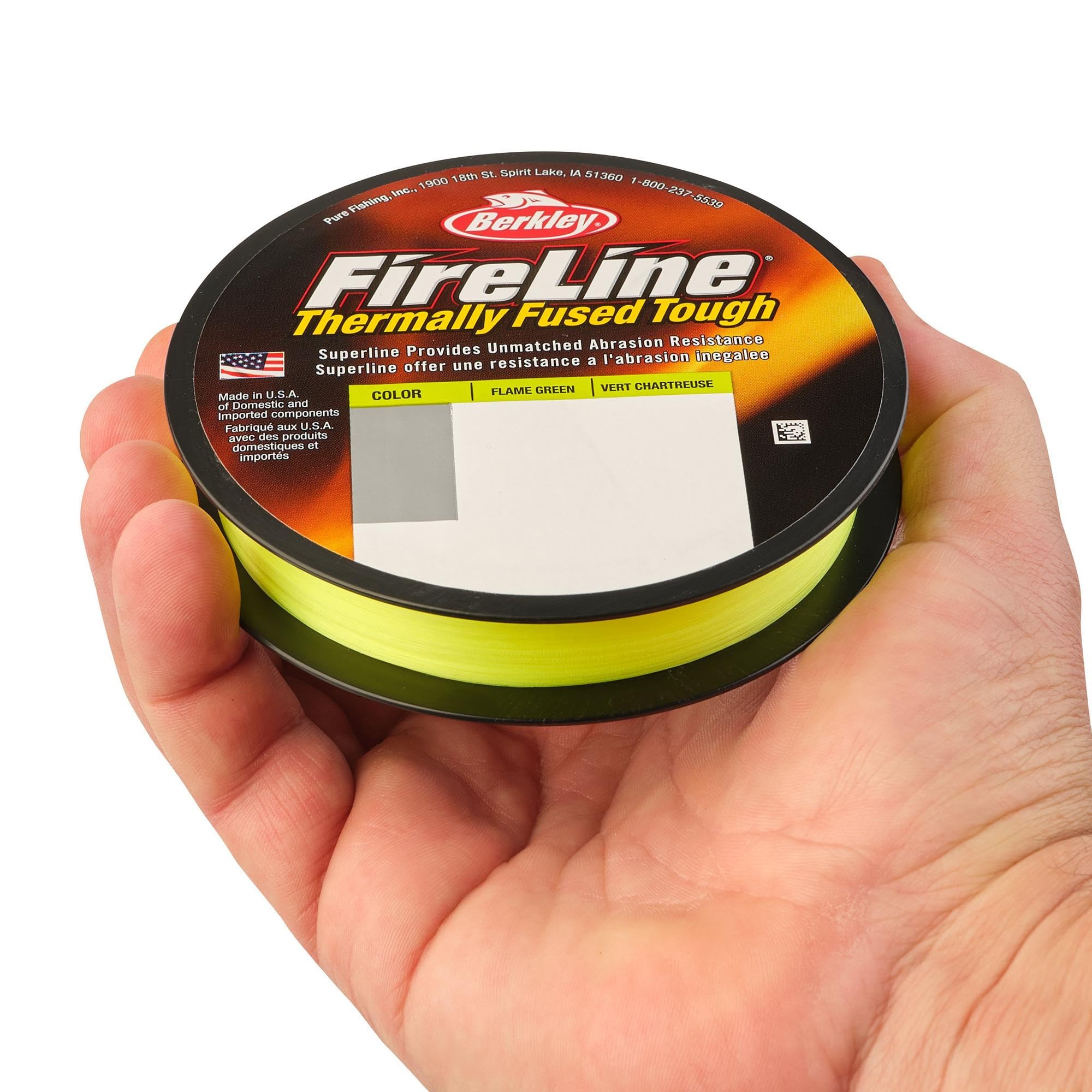 Berkley FireLine® Superline, Flame Green, 6lb | 2.7kg, 300yd | 274m Fishing Line, Suitable for Freshwater Environments