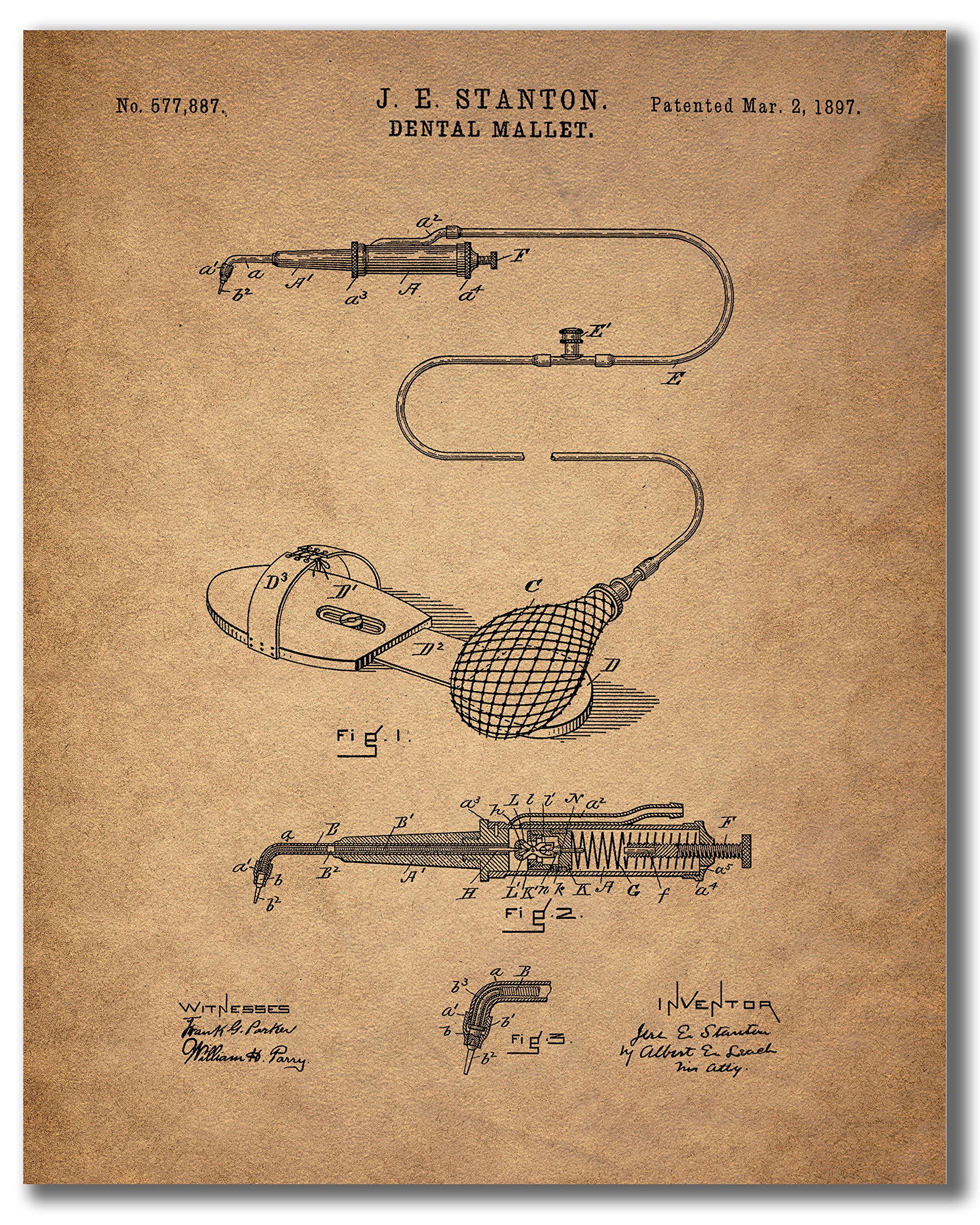 Dentist Patent Wall Art Prints - Set of 6 Vintage Replica Photos