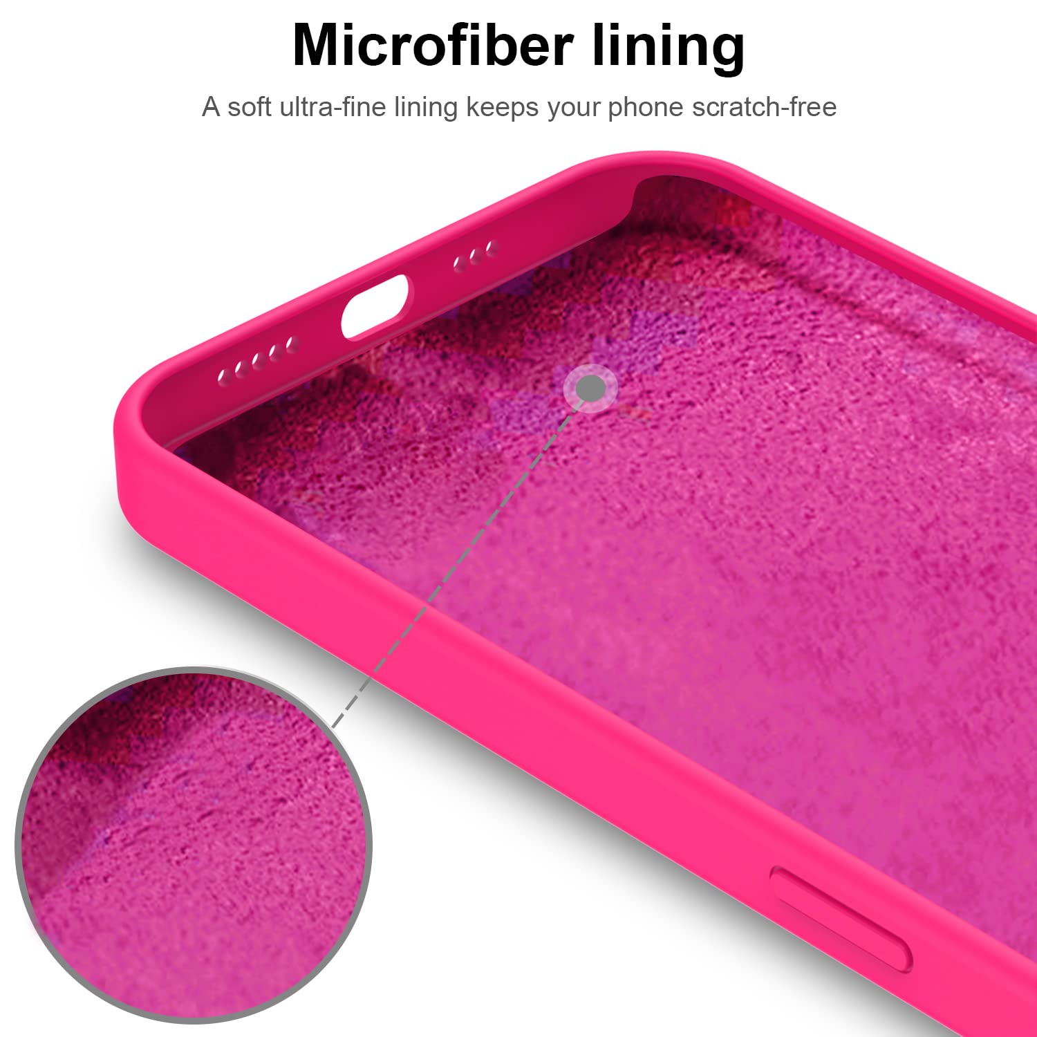 DEENAKIN Compatible with iPhone 13 Pro Max Case with Screen Protector,Soft Flexible Silicone Gel Rubber Bumper Cover,Slim Fit Shockproof Protective Phone Case for Women Girls 6.7" Hot Pink