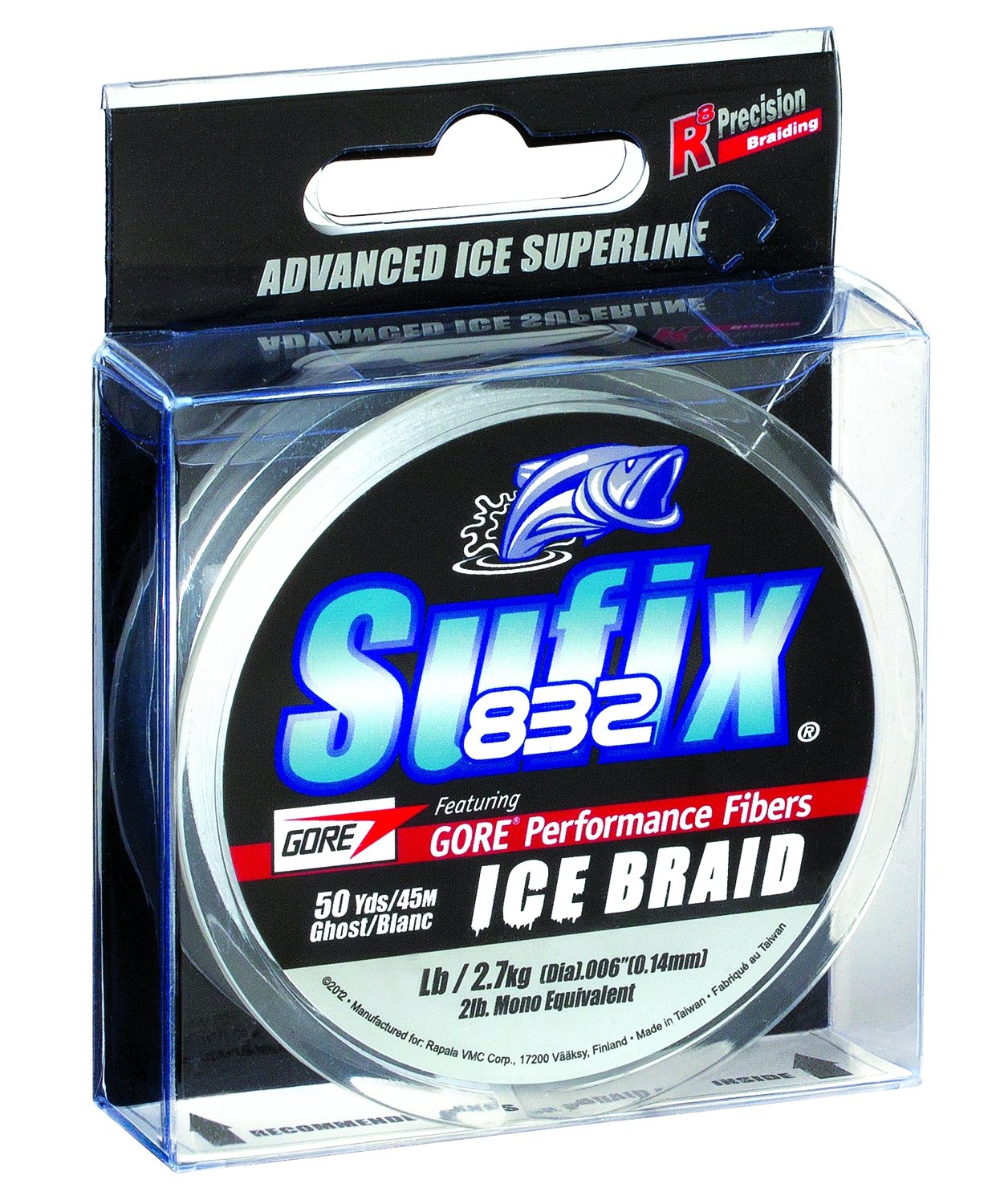 Sufix 832 Ice Braid 6 lb Ghost