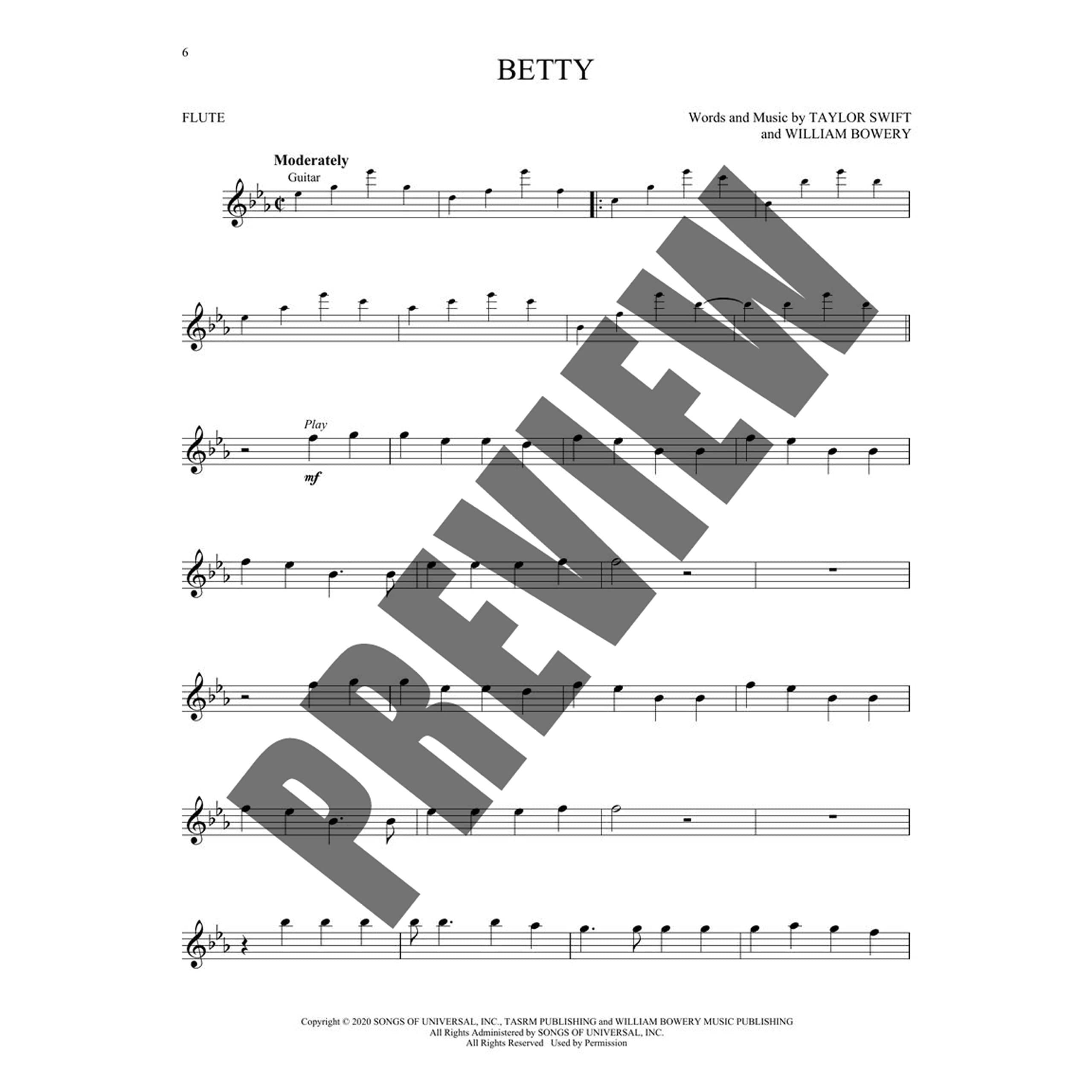 Taylor Swift - Selections from Folklore & Evermore: Flute Play-Along Book/Online Audio (Hal Leonard Instrumental Play-along)