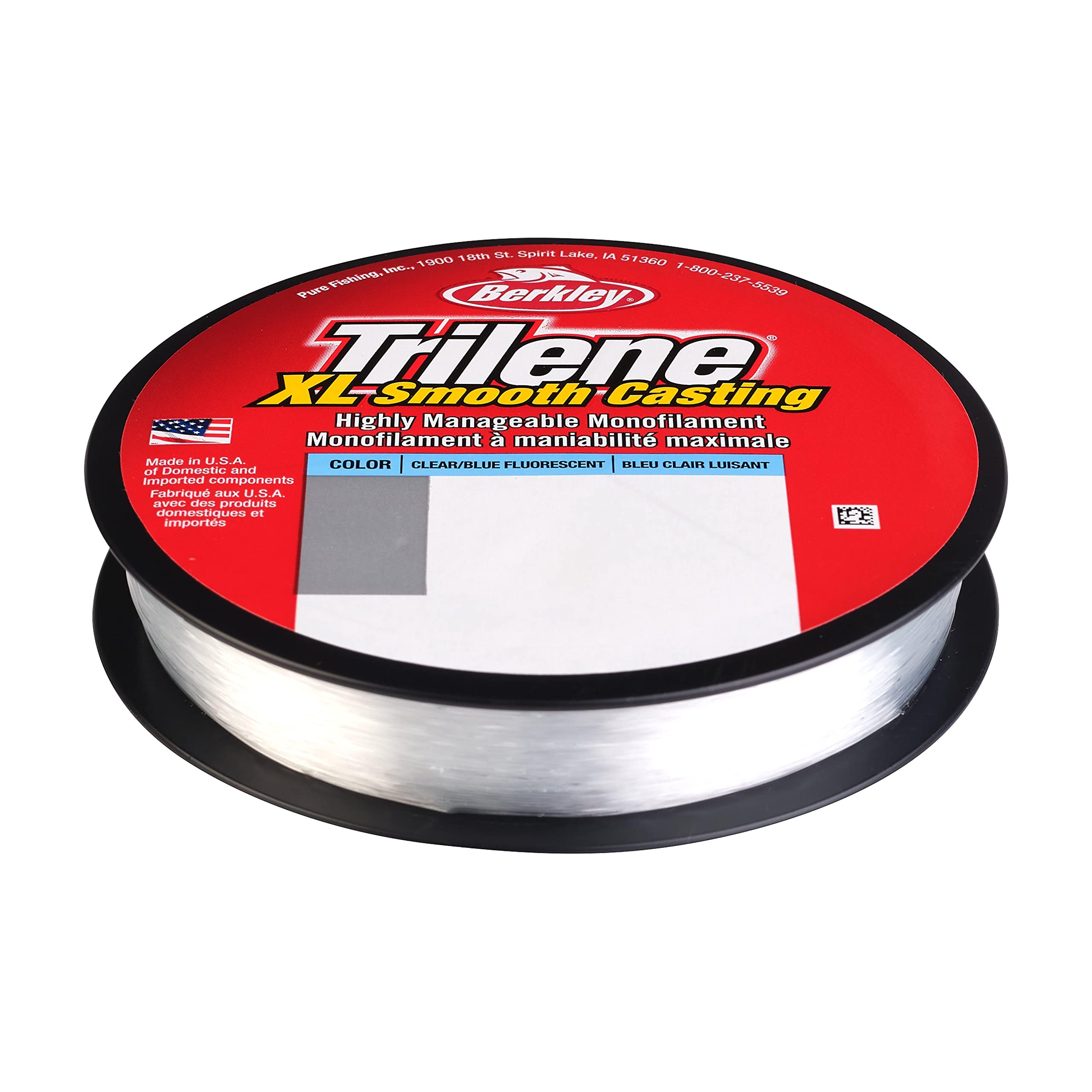 Berkley Trilene® XL®, Fluorescent Clear/Blue, 12lb | 5.4kg, 300yd | 274m Monofilament Fishing Line, Suitable for Freshwater Environments