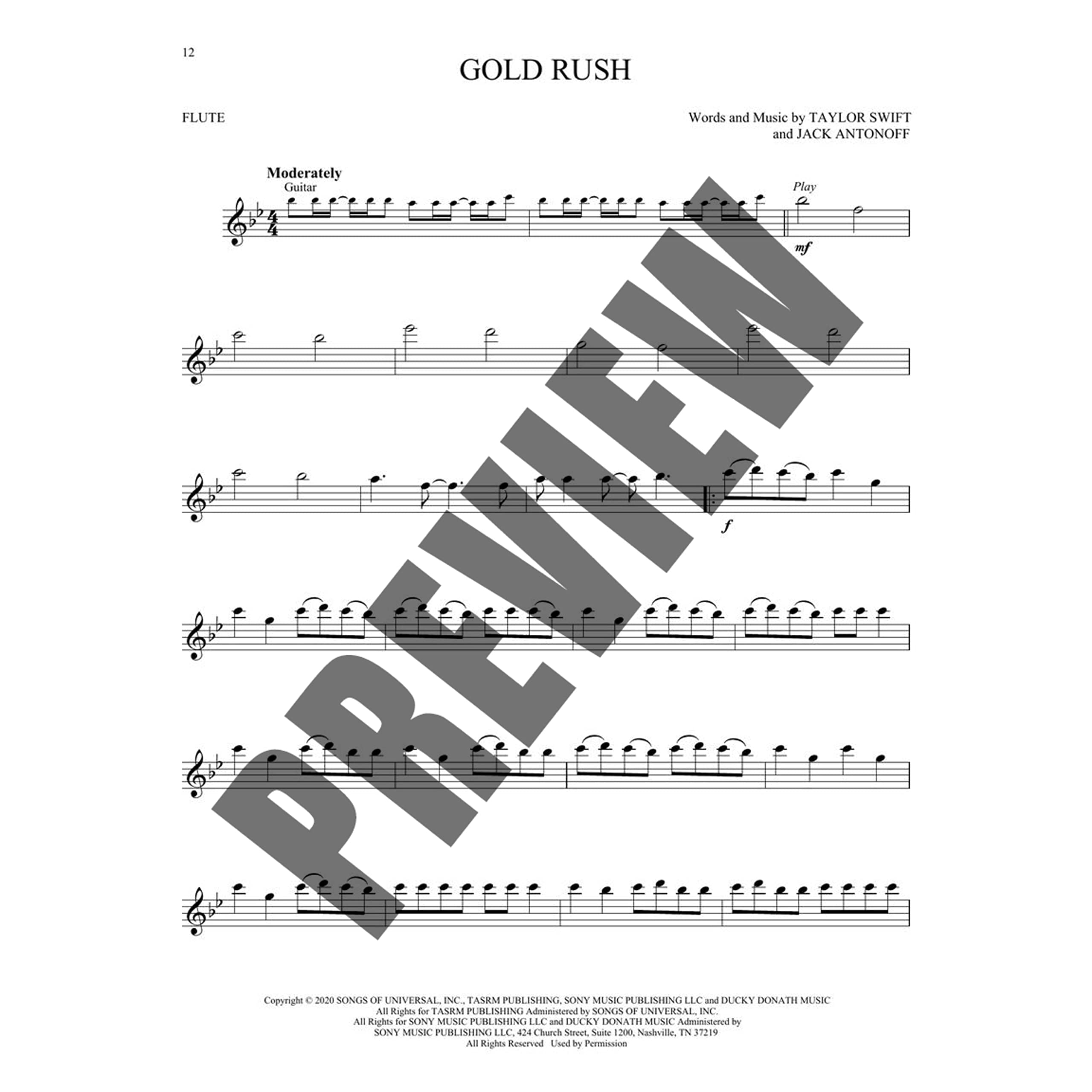 Taylor Swift - Selections from Folklore & Evermore: Flute Play-Along Book/Online Audio (Hal Leonard Instrumental Play-along)
