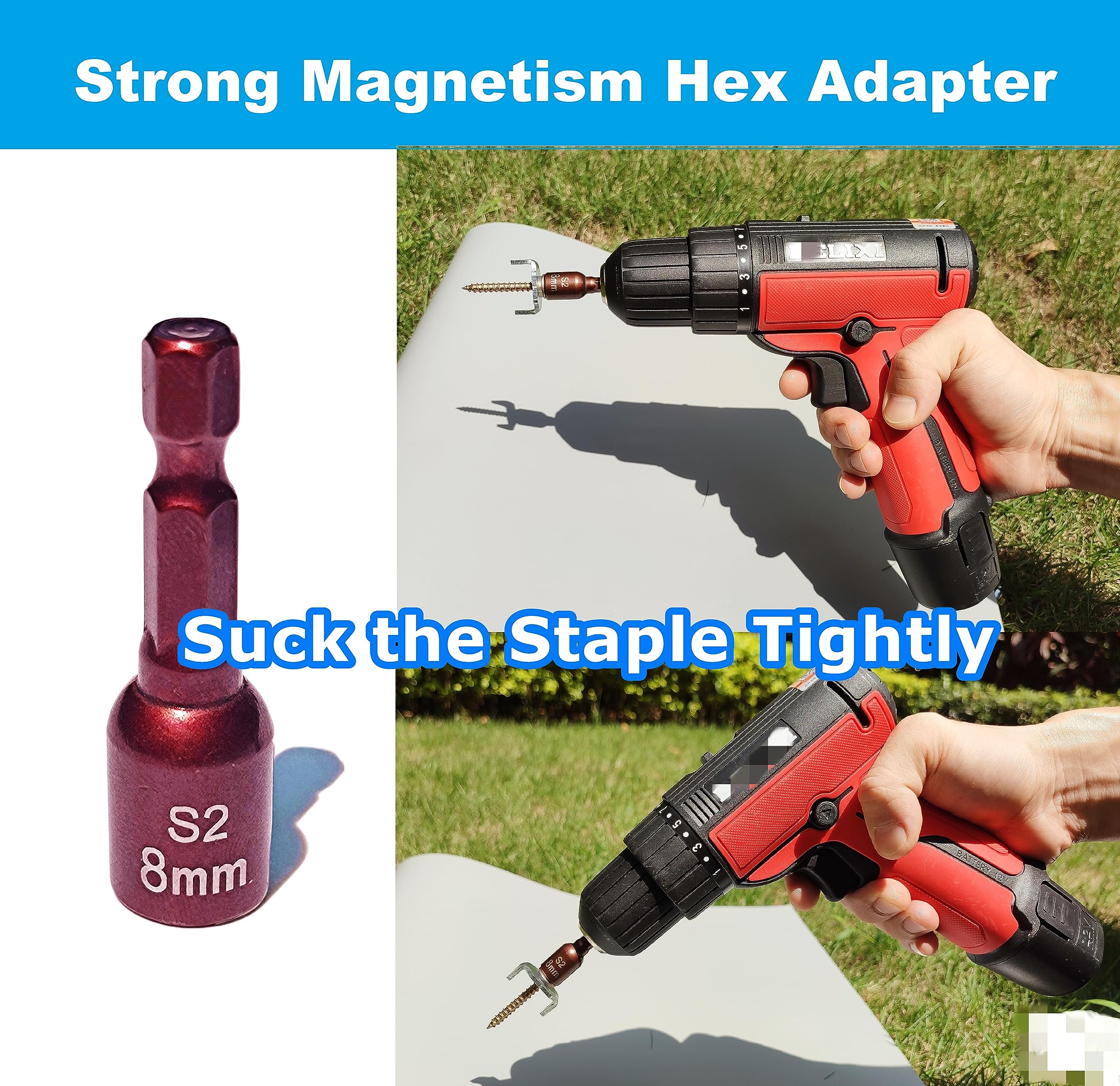 Bytcew Wire Wood Fencing Fasteners Staple, 60 Pcs Fence Nails Clips Post Screw for Wire Mesh and Woven Fencing, Quickly Install with Power Drill