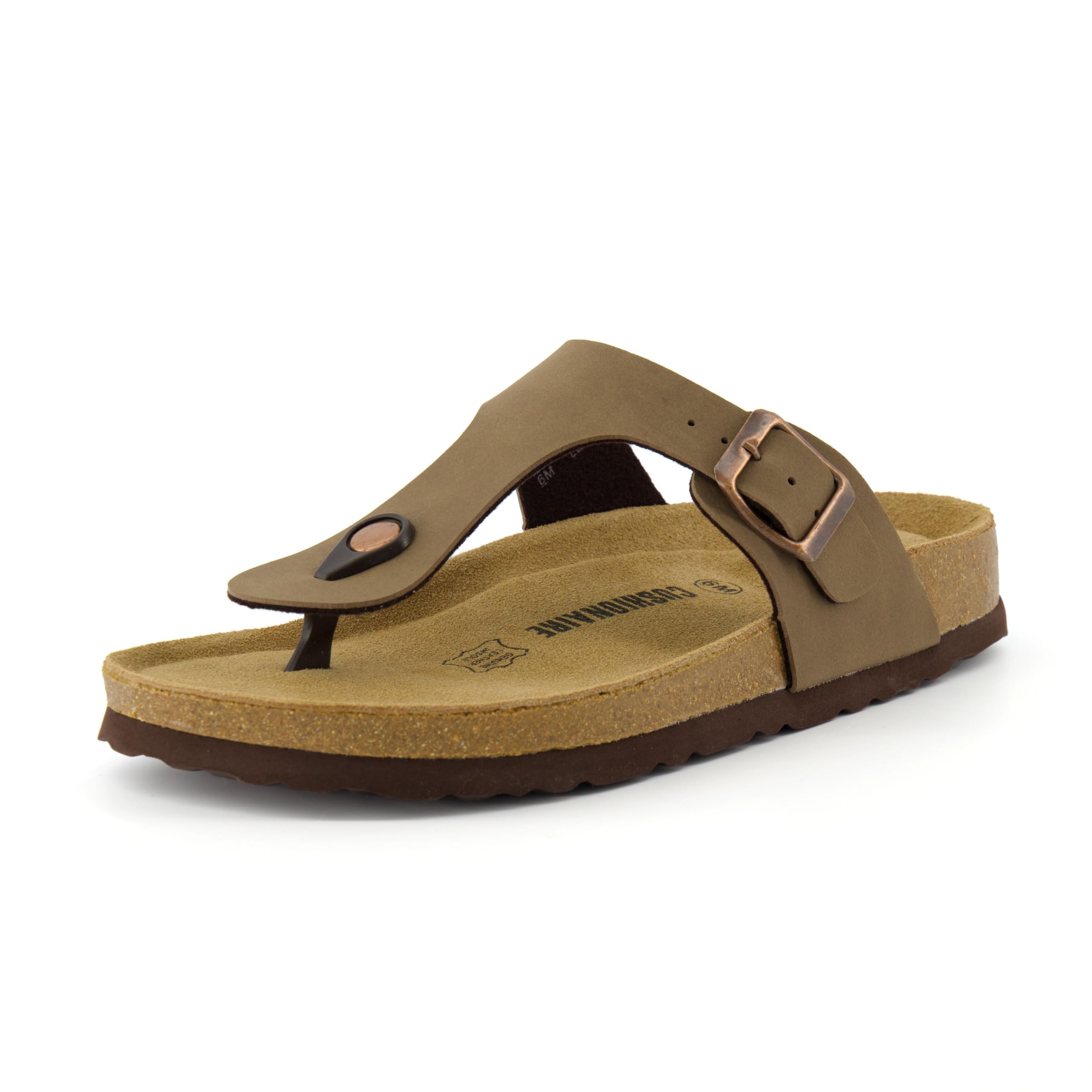 CUSHIONAIRE Women's Leah Cork Footbed Sandal With +Comfort, Brown 9