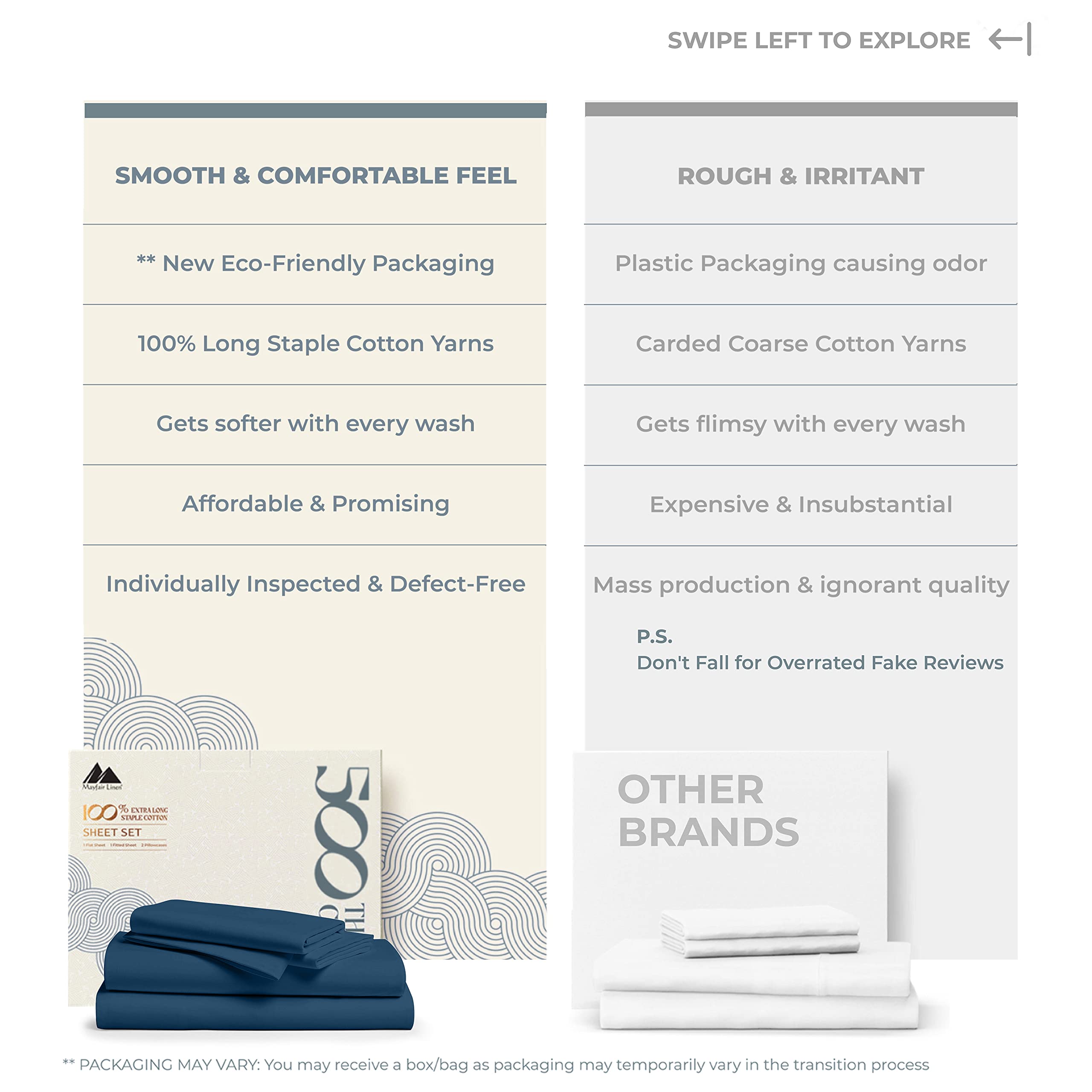 Mayfair Linen 500 Thread Count 100% Cotton Sheets King Size Bed Set - 4 PC King Bed Sheet Set Cotton (Teal), Soft, Cooling, Sateen Weave 16" Deep Pocket Bedsheet for Hot Sleepers (Fits 18" Mattress)