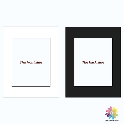 MBC Mat Board Center, Pack of 25, 11x14 White Picture Mats with Black Core Bevel Cut for 8x10 Photos