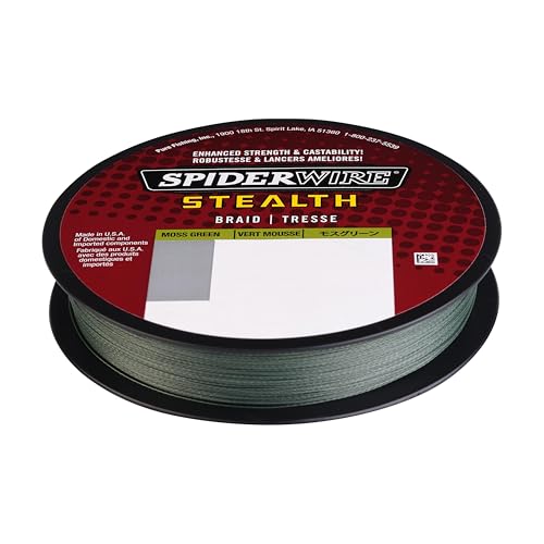 SpiderWire Stealth® Superline, Moss Green, 30lb | 13.6kg, 200yd | 182m Braided Fishing Line, Suitable for Freshwater and Saltwater Environments