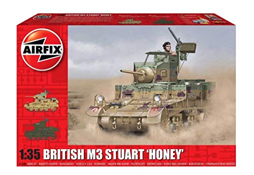 Airfix British M3 Stuart Honey 1:35 WWII Military Tank Armor Plastic Model Kit A1358