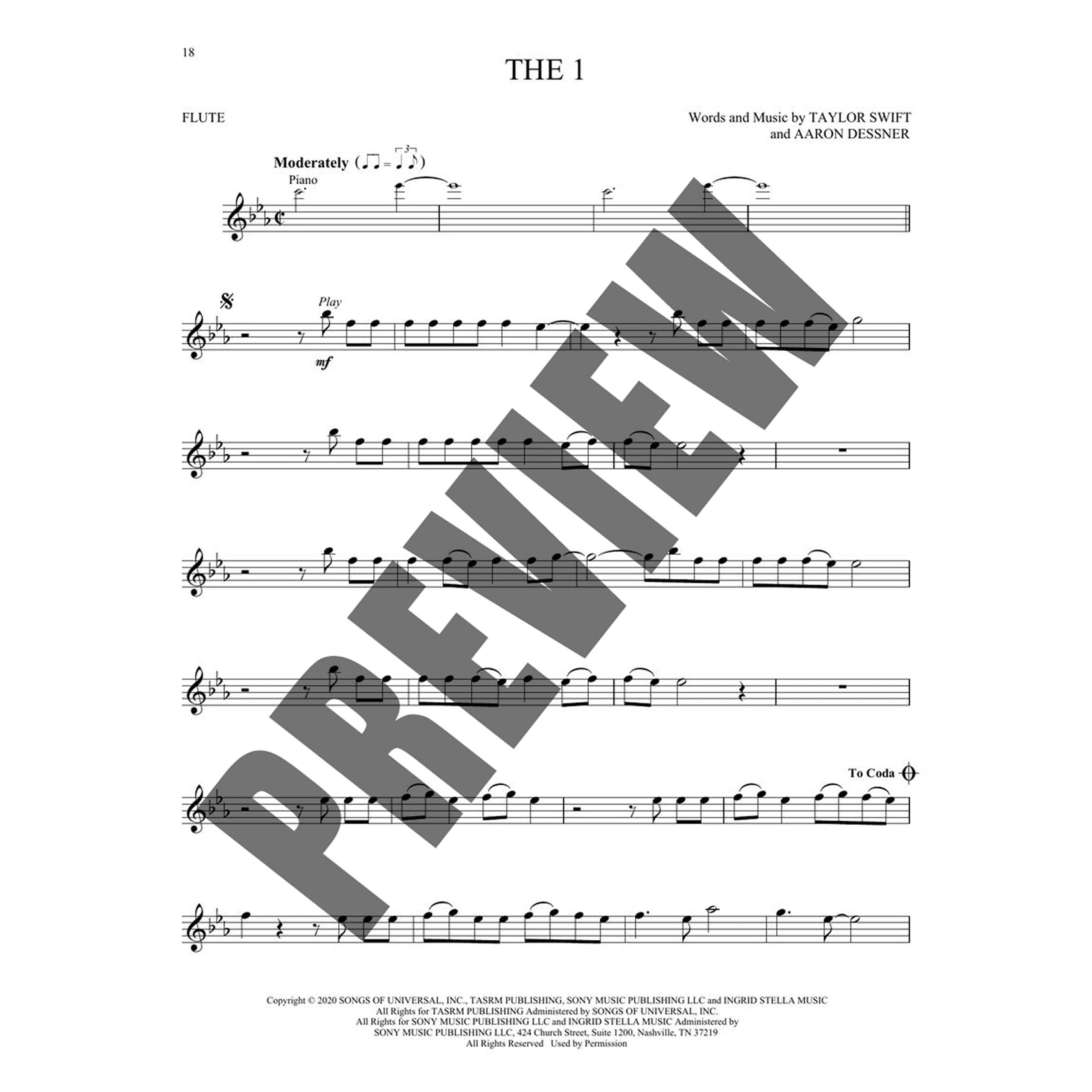 Taylor Swift - Selections from Folklore & Evermore: Flute Play-Along Book/Online Audio (Hal Leonard Instrumental Play-along)