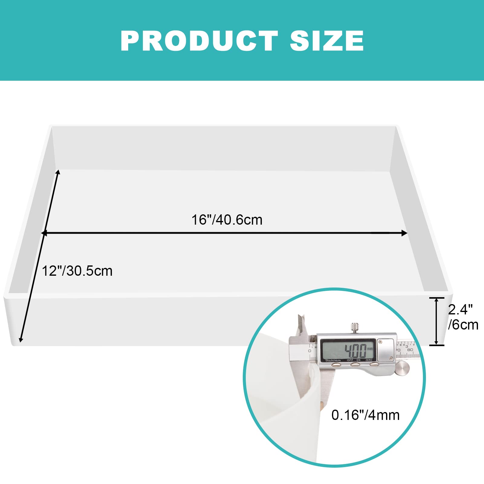 Sntieecr Large Rectangle Resin Table Molds, 16 x 12 x 2.4 Inch Charcuterie Board Resin Mold, Epoxy Table Mold for Tray Board, River Coffee Table, DIY Art Home Decoration