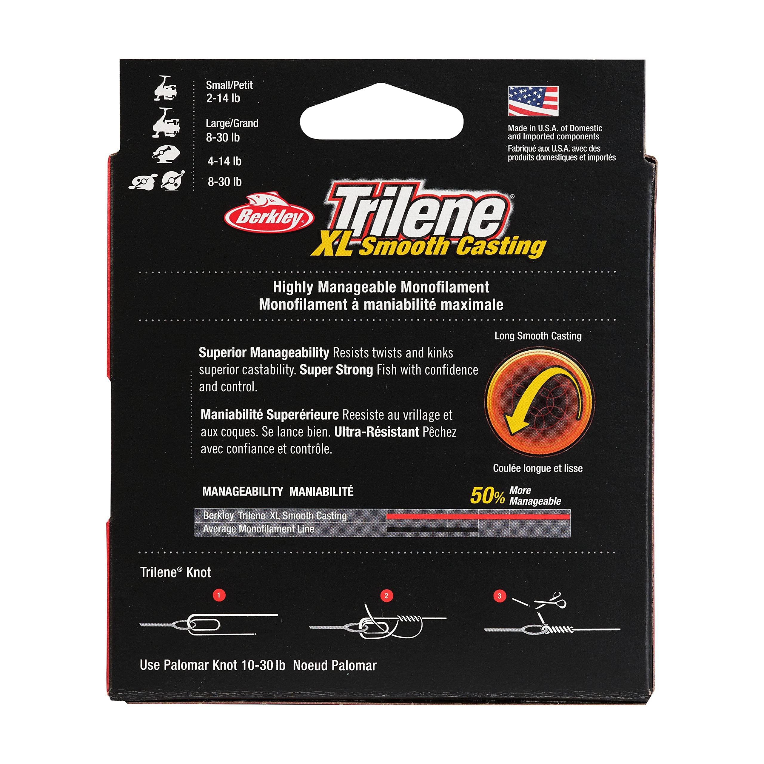 Berkley Trilene® XL®, Fluorescent Clear/Blue, 12lb | 5.4kg, 300yd | 274m Monofilament Fishing Line, Suitable for Freshwater Environments
