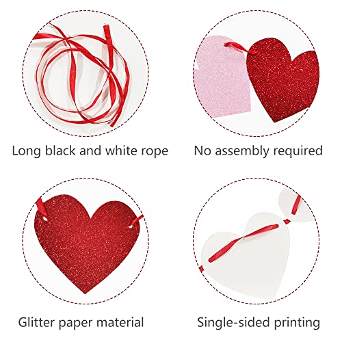 Valentine's Day Banner, Glittery Heart Be Mine Valentines Day Banner Use for Valentine's Day Anniversary Wedding Engagement Party Home Decorations