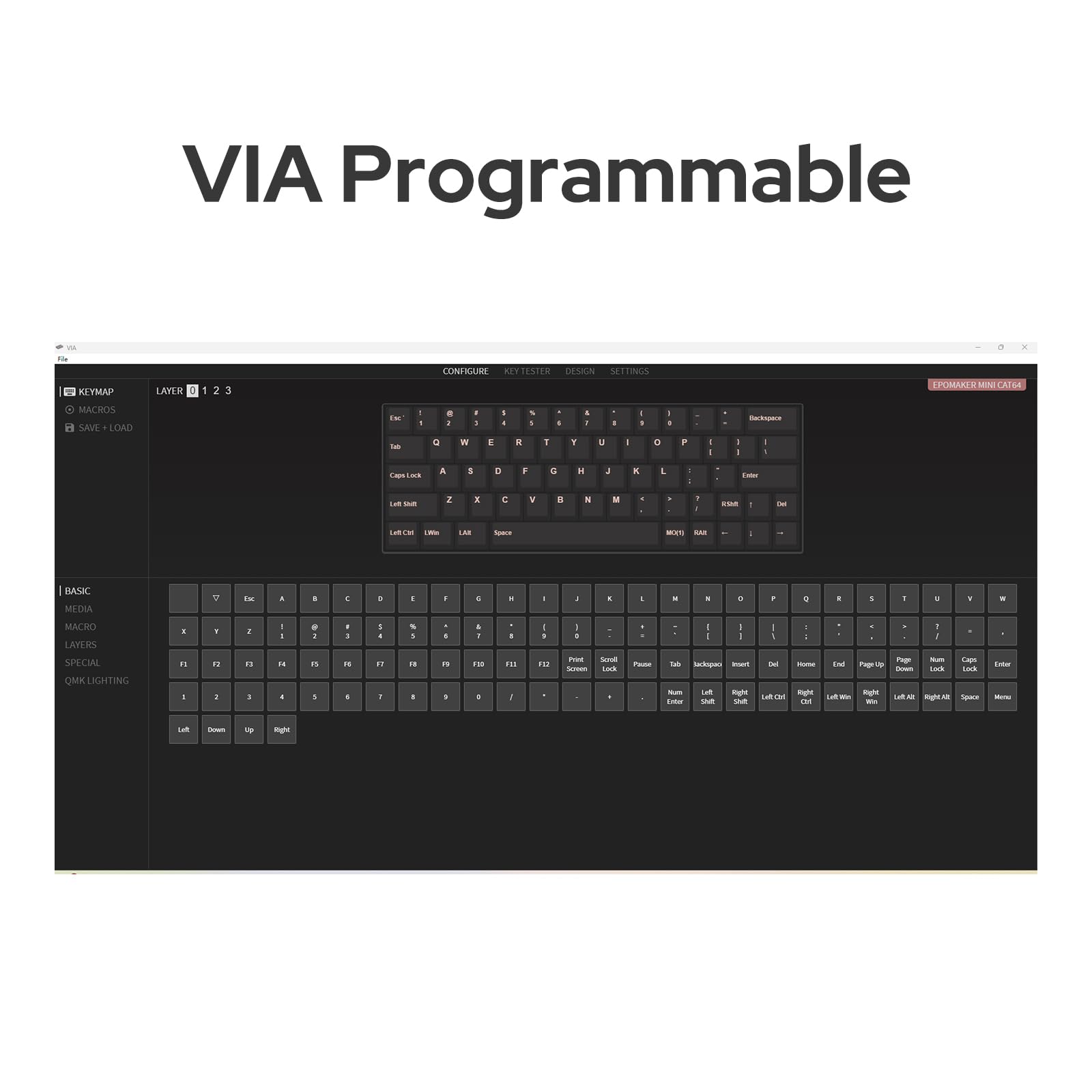 EPOMAKER Mini Cat 64 60% Hot Swappable Acrylic RGB Wired Mechanical Gaming Keyboard, VIA Programmable with Dye Sublimation PBT Keycaps for Mac/Win/Gamers(MIA Keycaps, Epomaker Flamingo Switch)