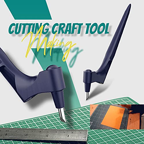 DCH Craft Cutting Tools with 360 Degree Hand Held Carving Pen, 360 Degree Rotating Blade Craft Knife,Art Cutting Tool,Stainless Steel Craft Knives(1 PCS With 3 Blades) (Black)