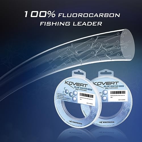 KastKing Kovert Blue Water Fluorocarbon Leader Fishing Line, 25LB, 50Yds