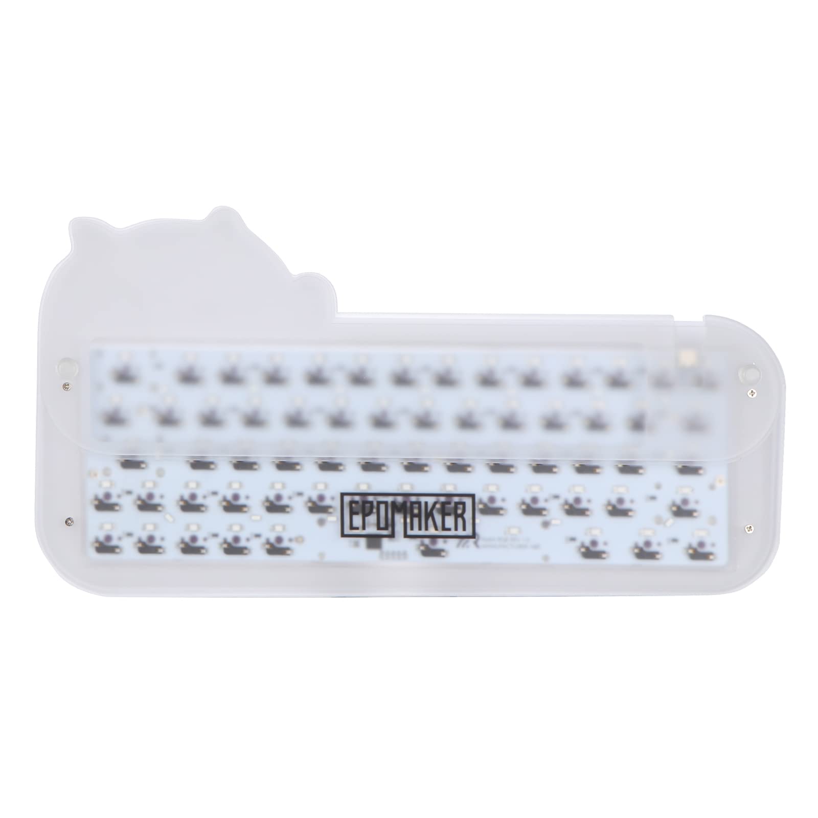 EPOMAKER Mini Cat 64 60% Hot Swappable Acrylic RGB Wired Mechanical Gaming Keyboard, VIA Programmable with Dye Sublimation PBT Keycaps for Mac/Win/Gamers(MIA Keycaps, Epomaker Flamingo Switch)