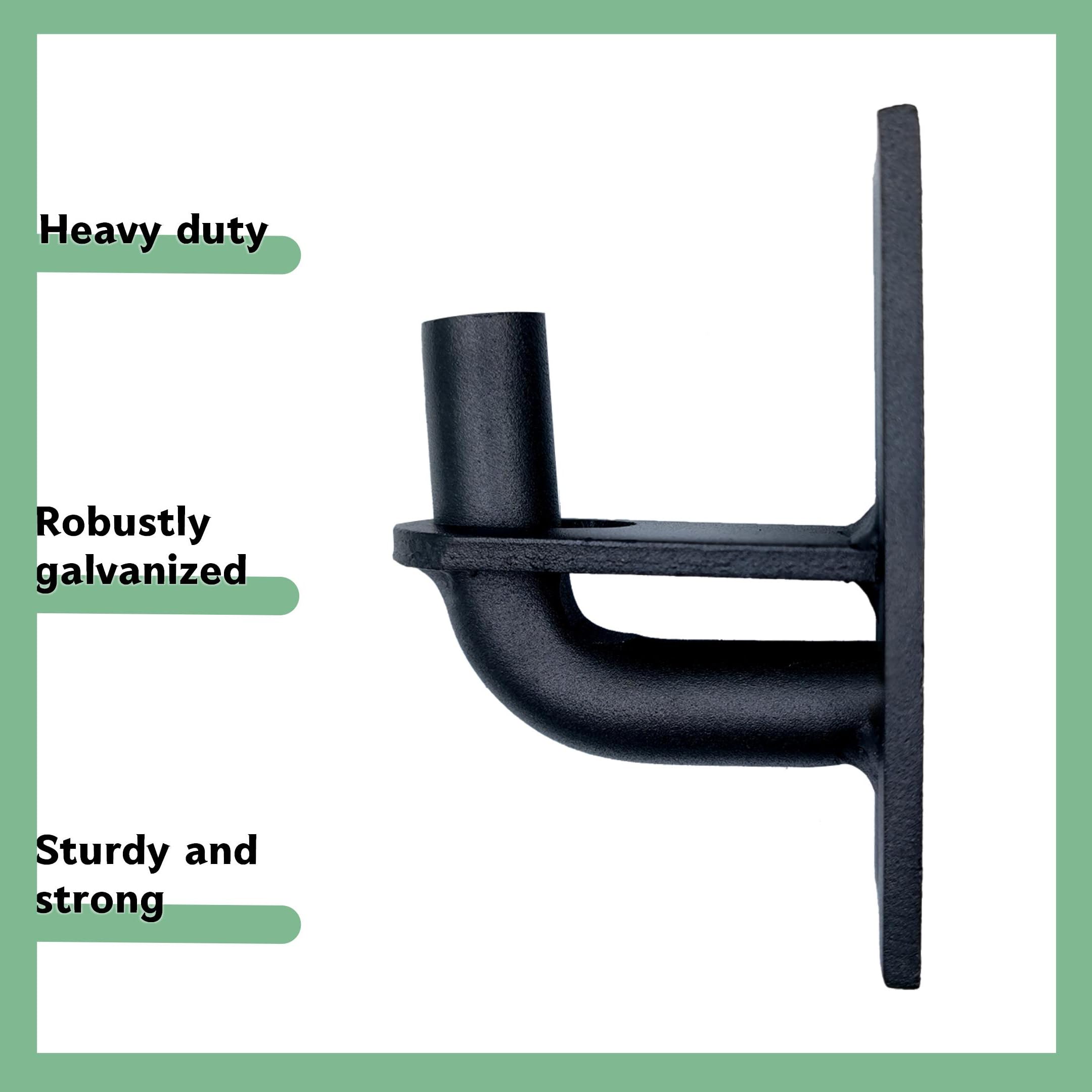 Black Wall Mount Gate Hinges, Farm Gate Hinge, Gate Hinges for Wooden Fences Heavy Duty, Gate Hinges for Metal Gates with 5/8" Male Hinge Pin, Set of 2.