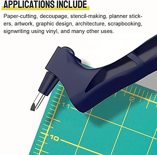 DCH Craft Cutting Tools with 360 Degree Hand Held Carving Pen, 360 Degree Rotating Blade Craft Knife,Art Cutting Tool,Stainless Steel Craft Knives(1 PCS With 3 Blades) (Black)