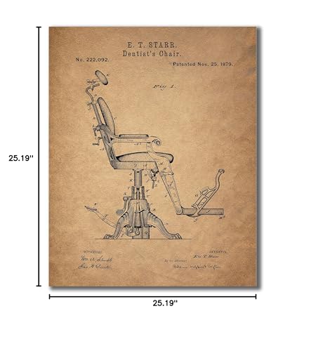Dentist Patent Wall Art Prints - Set of 6 Vintage Replica Photos