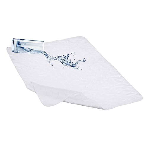 American Baby Company Waterproof Flat Reusable Multi-use Pad Protector, Quilt-Like Multi-use Protective Mattress Pad Cover for Babies, Adults and Pets, White, 27" x 36"