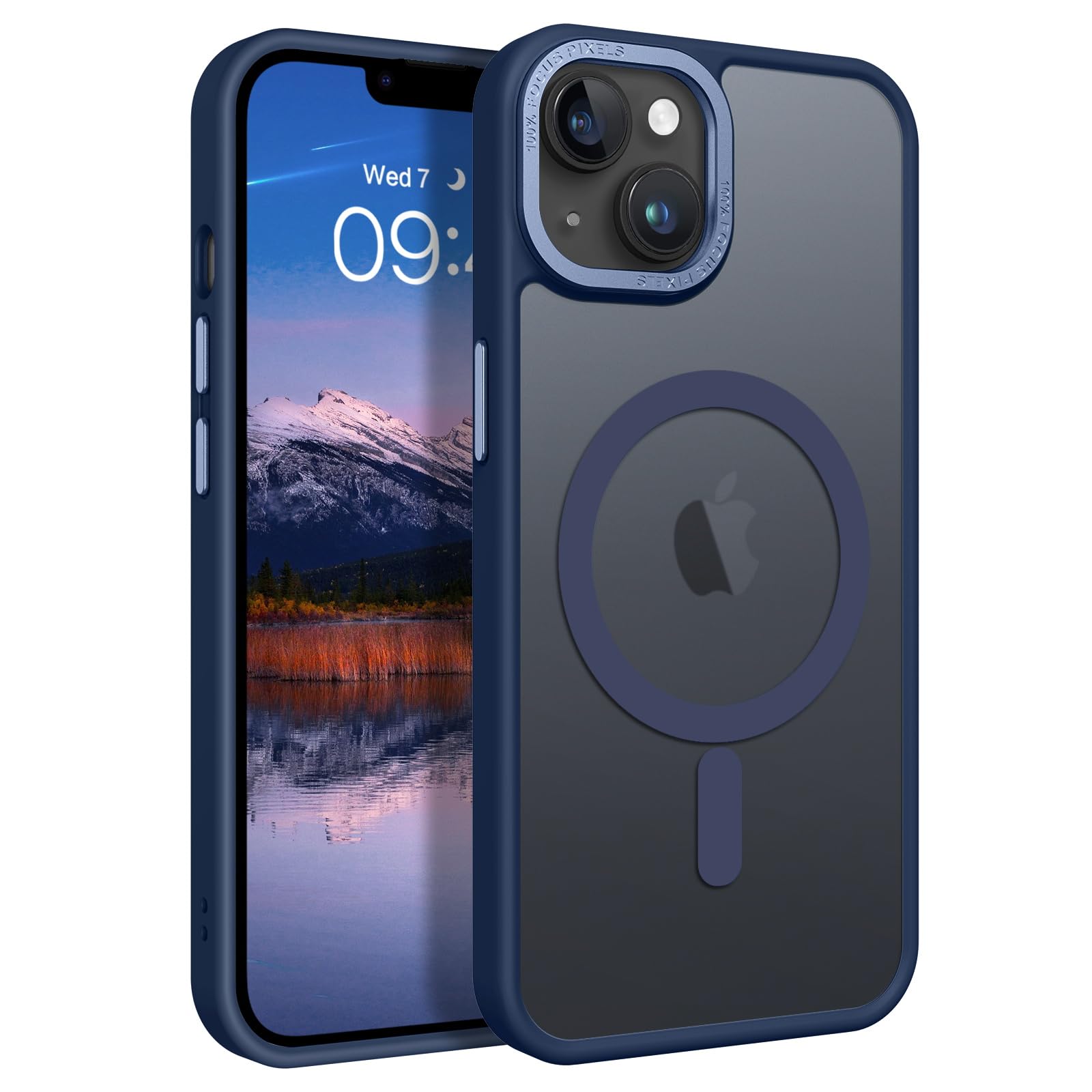BENTOBEN Magnetic for iPhone 13 Case & iPhone 14 Case [Compatible with Magsafe] Translucent Matte Phone Case iPhone 13/14 Slim Shockproof Women Men Protective Cover for iPhone 13/14 6.1", Navy Blue