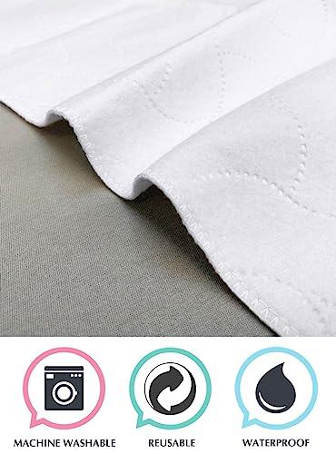 American Baby Company Waterproof Flat Reusable Multi-use Pad Protector, Quilt-Like Multi-use Protective Mattress Pad Cover for Babies, Adults and Pets, White, 27" x 36"