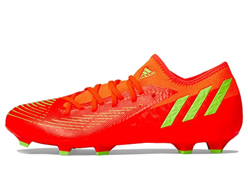 adidas Unisex Edge.3 Predator Firm Ground Soccer Shoe, Solar Red/Green/Black, 8.5 US Men