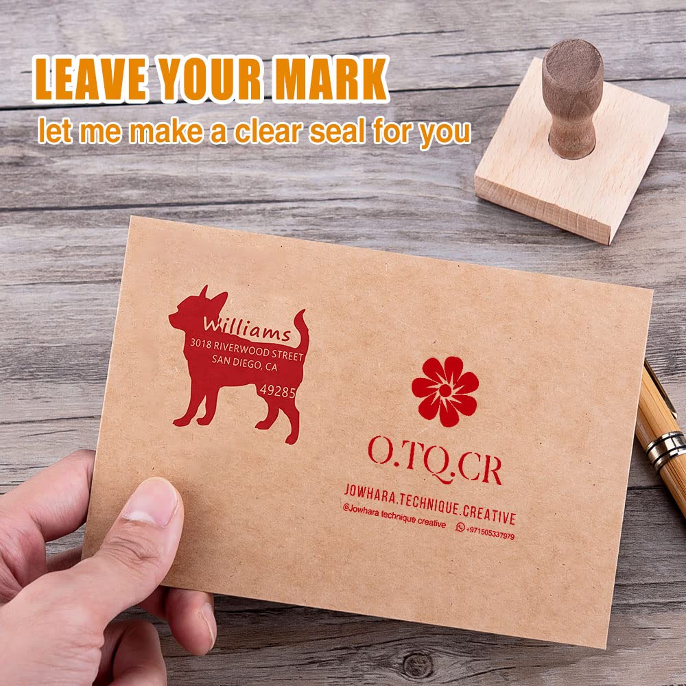 Custom Stamp - Personalized Stamp,Customization Business Logo/Address/Date/Name/Wedding Invitations Wooden Rubber Stamps for Multiple Sizes (Book Stamp)