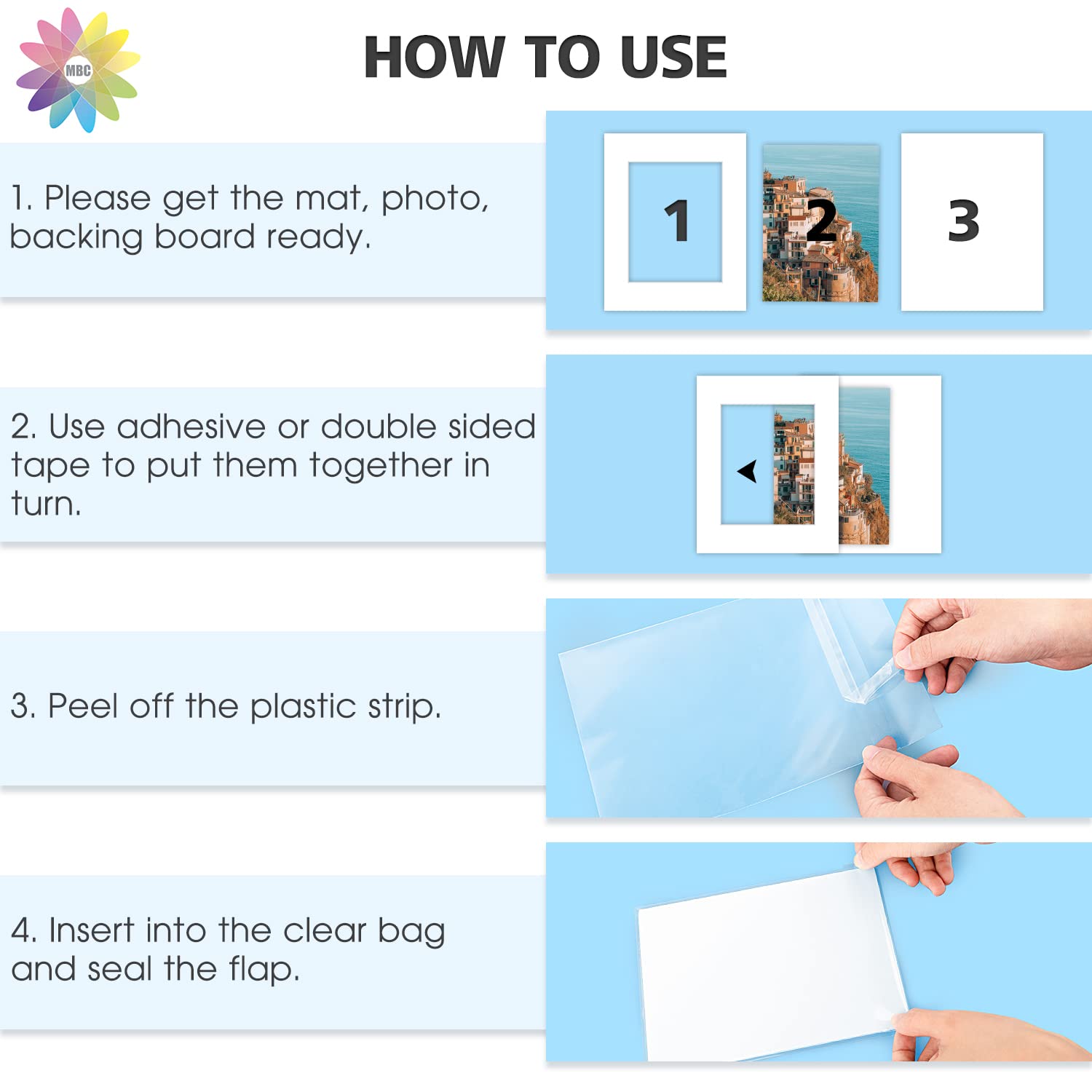 Mat Board Center, 10 Pack of White Pre-Cut Mat Board 16x20 Picture Mat for 11x14 Photo with White Core Bevel Cut Mattes Sets. Includes 10 Acid Free Mats & 10 Backing Board & 10 Clear Bags
