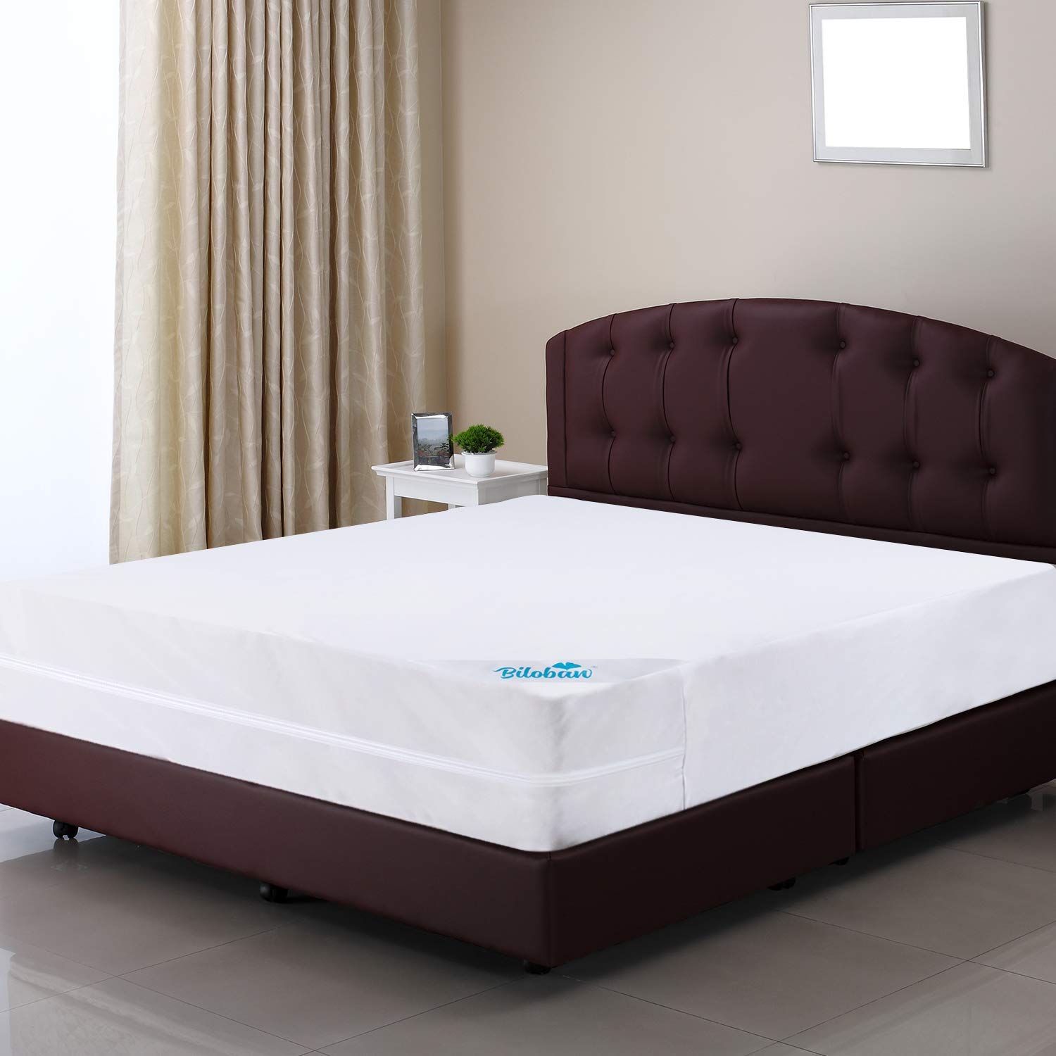 Waterproof Zippered Mattress Protector Queen (4/5/7/9Inches), Low Profile Mattress Protector, Fits for Amazon Basics & ZINUS Box Spring Mattress, 6 Sides Wrapping Zippered Mattress Encasement