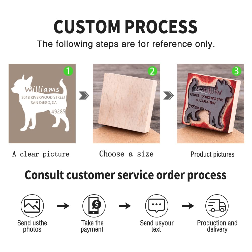 Custom Stamp - Personalized Stamp,Customization Business Logo/Address/Date/Name/Wedding Invitations Wooden Rubber Stamps for Multiple Sizes (Book Stamp)