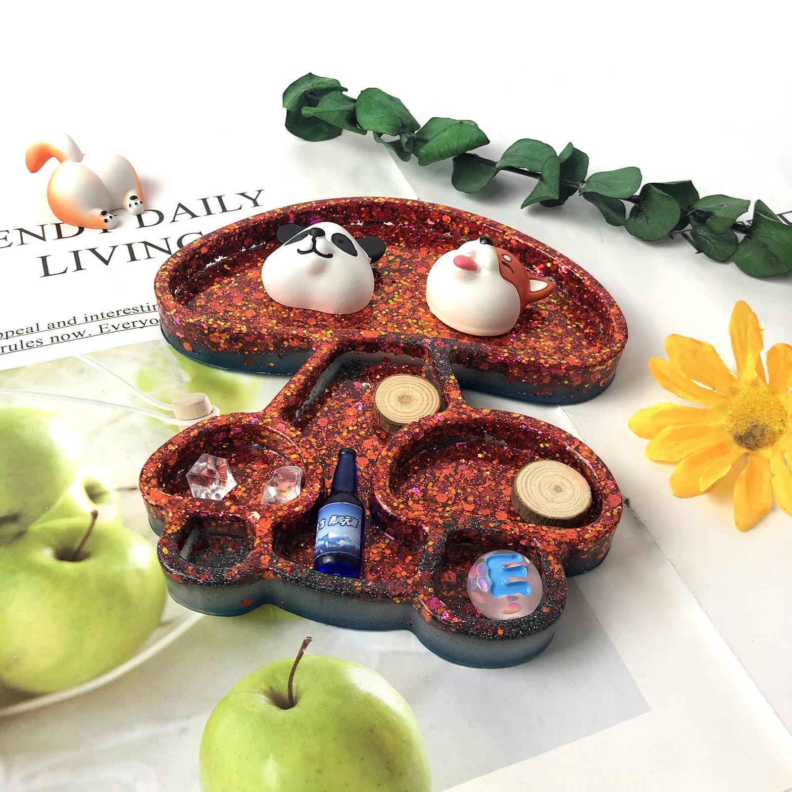 Xidmold Tray Resin Mold, Mushroom Shaped Tray Silicone Mold, Epoxy Resin Casting Molds for Jewelry Storage, Fruit Food Dish, Home Decor