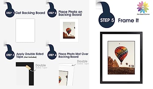 MBC Mat Board Center, Pack of 25, 11x14 White Picture Mats with Black Core Bevel Cut for 8x10 Photos