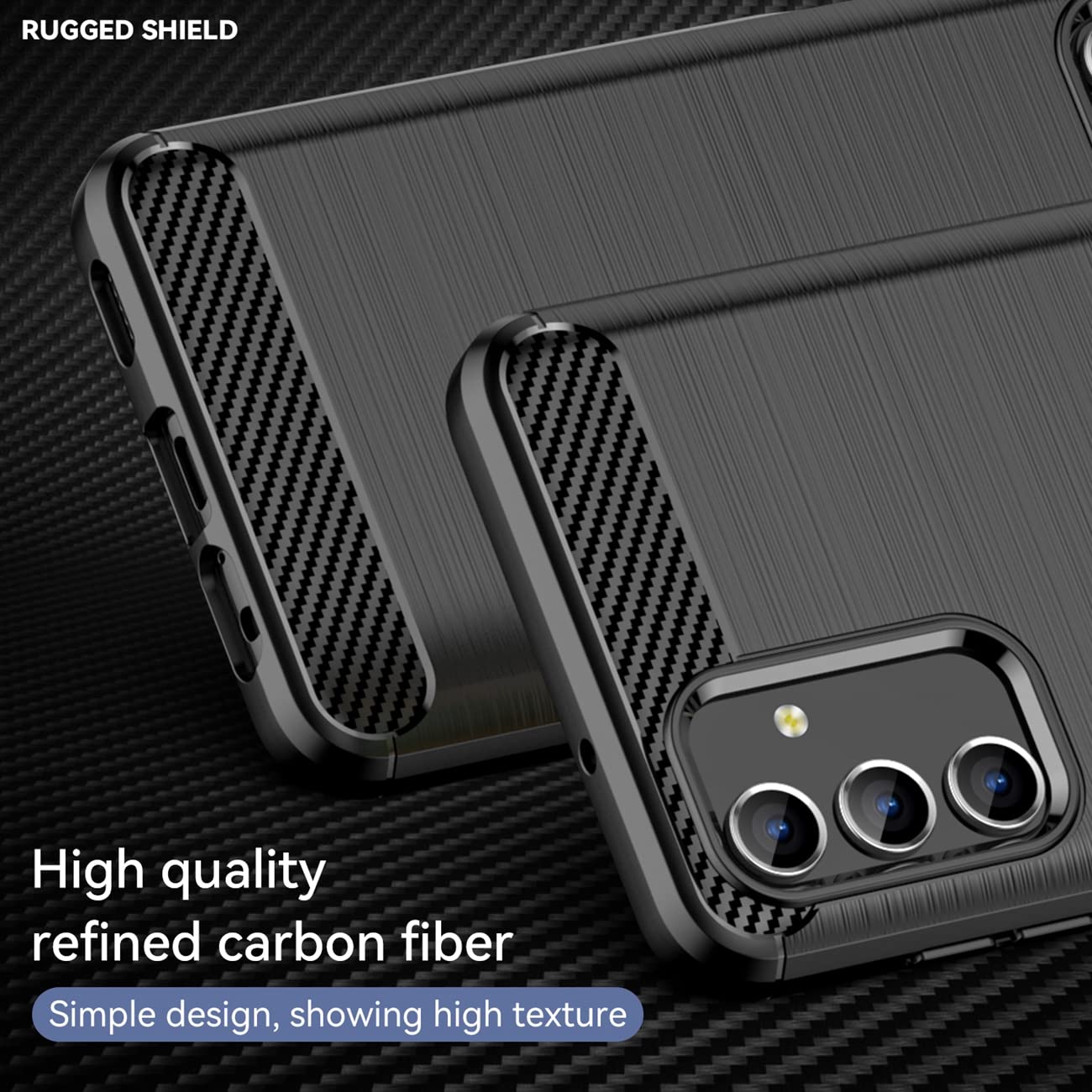 Koarwvc Phone Case for Galaxy A13 4G Case, Samsung A13 5G SM-A135U SM-A135M Case Carbon Fiber Shockproof Rugged Shield Anti-Scratch Soft TPU Back Cover Cases for Samsung Galaxy A13 4G / A13 5G (Black)