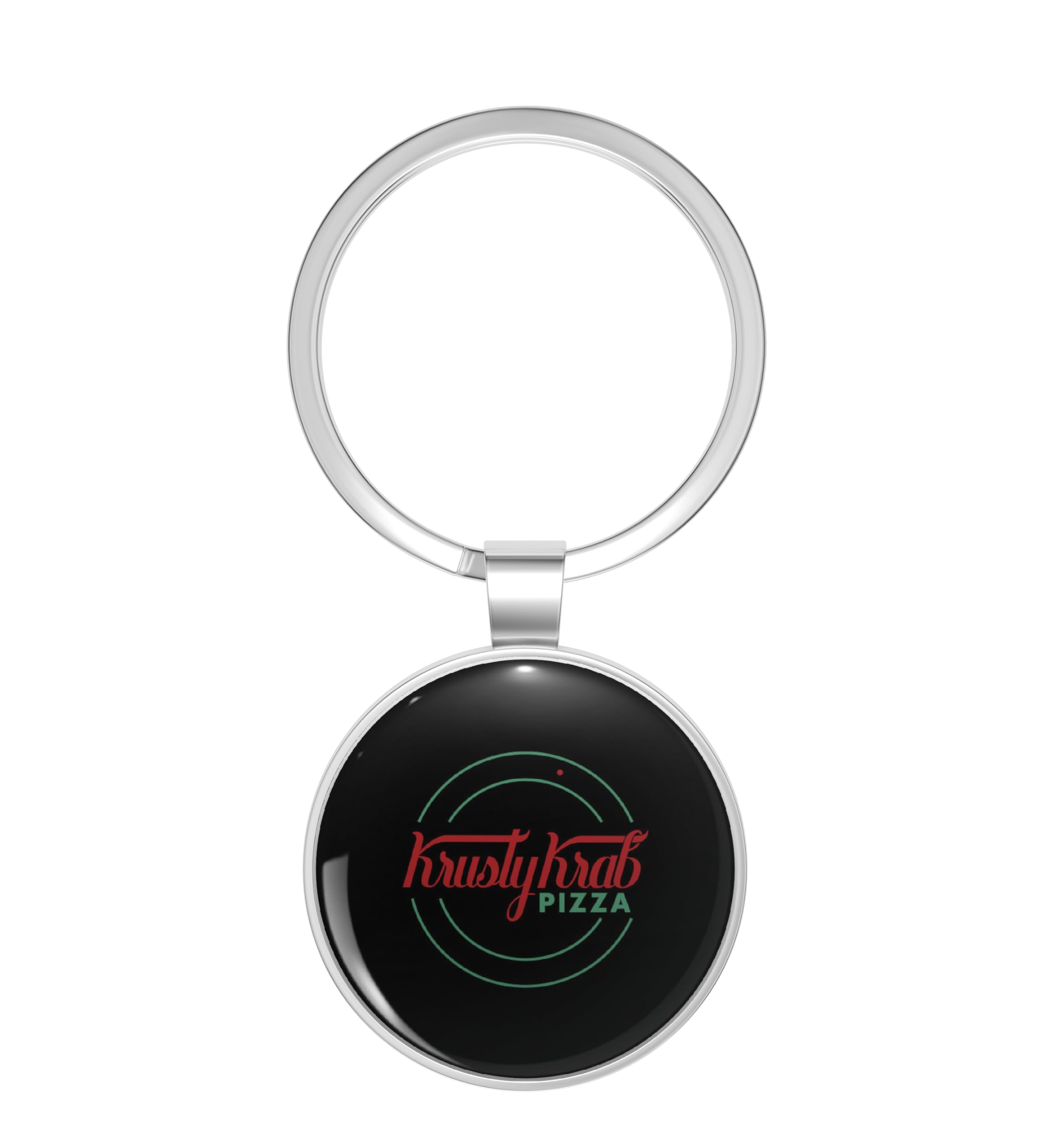 1080 Graphics Krusty Krab Pizza Key Chain Stainless Steel Keychain with Ring