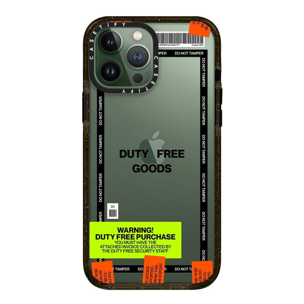CASETiFY Impact iPhone 13 Pro Max Case [6.6ft Drop Protection] - Duty Free - Clear Black