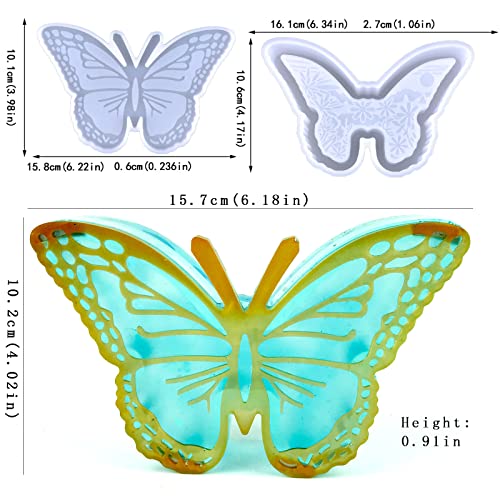 Butterfly Storage Box Molds Butterfly Silicone Molds with Lid for Epoxy Resin Casting Resin Mold for DIY Jewelry Storage Box Candy Container Makeup Storage Box