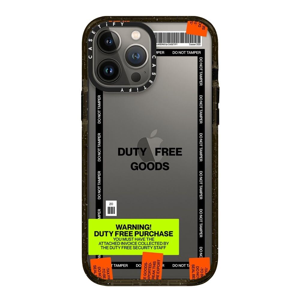 CASETiFY Impact iPhone 13 Pro Max Case [6.6ft Drop Protection] - Duty Free - Clear Black