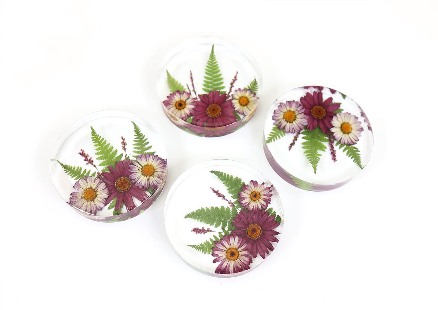 Resin Tray Molds Silicone, 12" Large Round Deep Tray Resin Mold and 4 Piece Round Deep Coaster Molds, Silicone Tray Board Table Resin Mold & Handles, Floral Preservation Bouquet Resin Mold