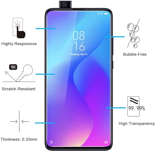 NEW'C 3 Pack Designed for Xiaomi Mi 9T, Mi 9T Pro Screen Protector Tempered Glass, Case Friendly Anti Scratch Bubble Free Ultra Resistant